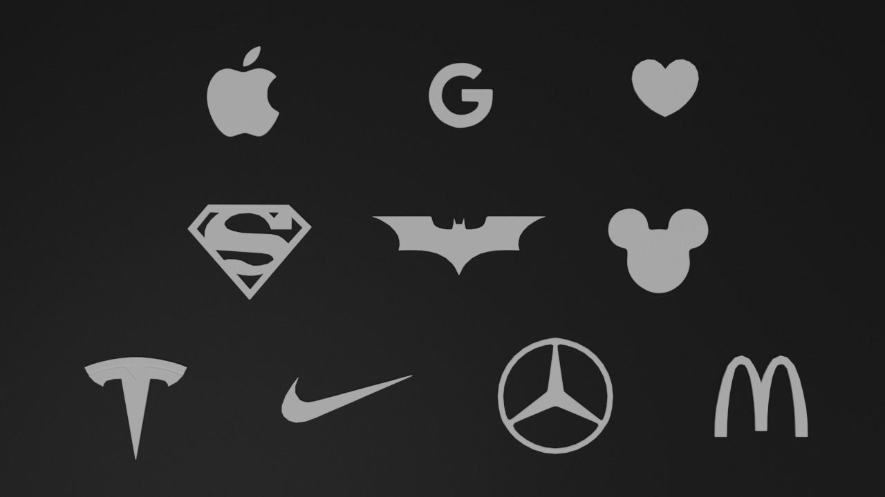 10 Famous Logos 3D Printable Pack free 3D model 3D printable | CGTrader