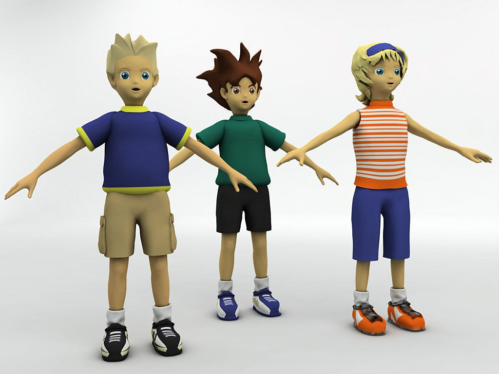 3 Cartoon Characters 3D model | CGTrader