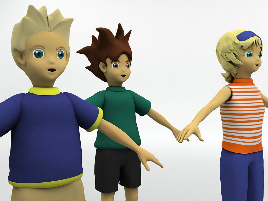 3 Cartoon Characters 3D model | CGTrader