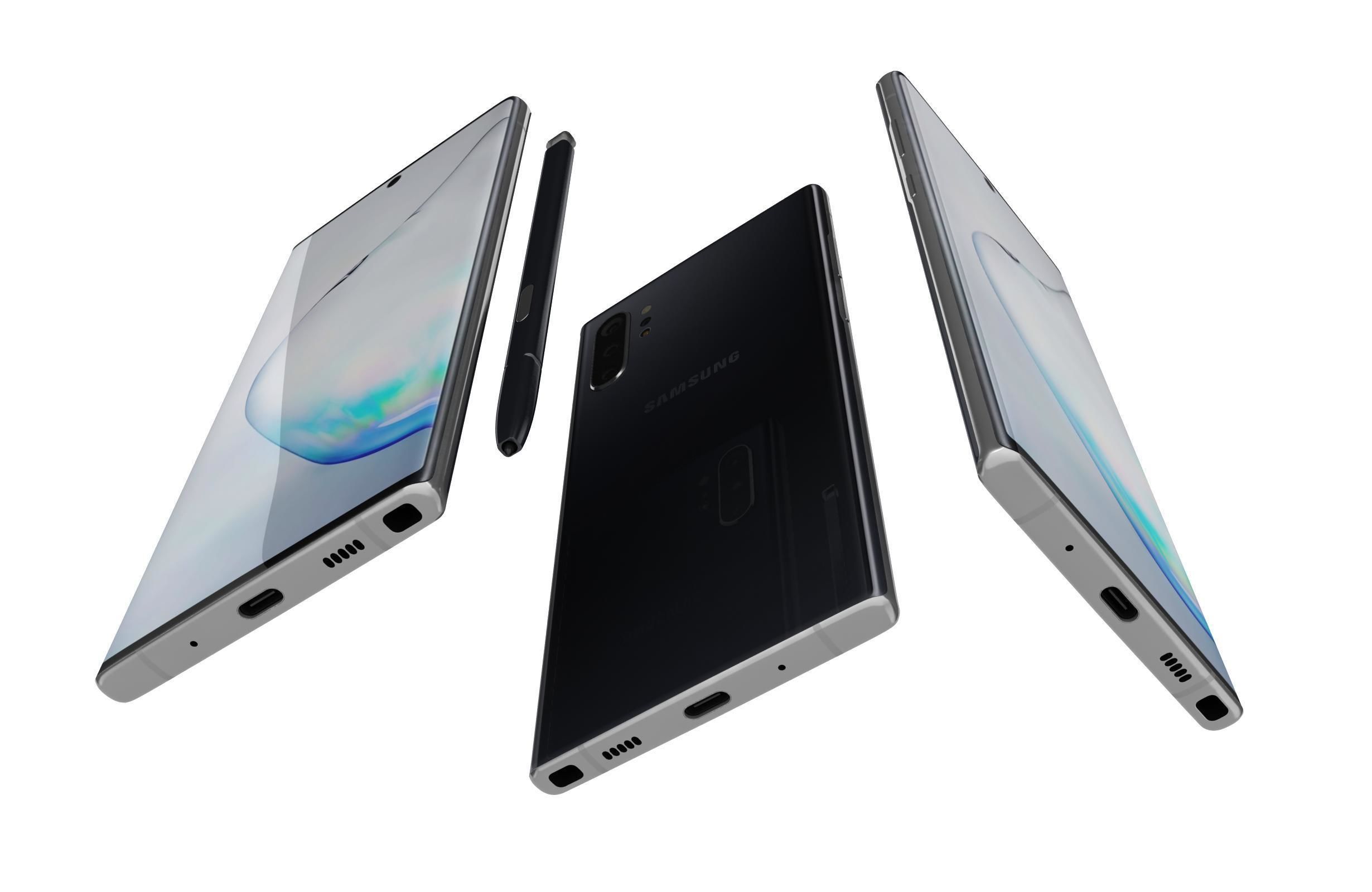 Samsung Galaxy Note 10 Plus Aura Black 3D model | CGTrader