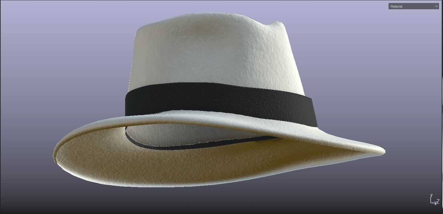 3D model PBR Stylish White Fedora Hat VR / AR / low-poly | CGTrader