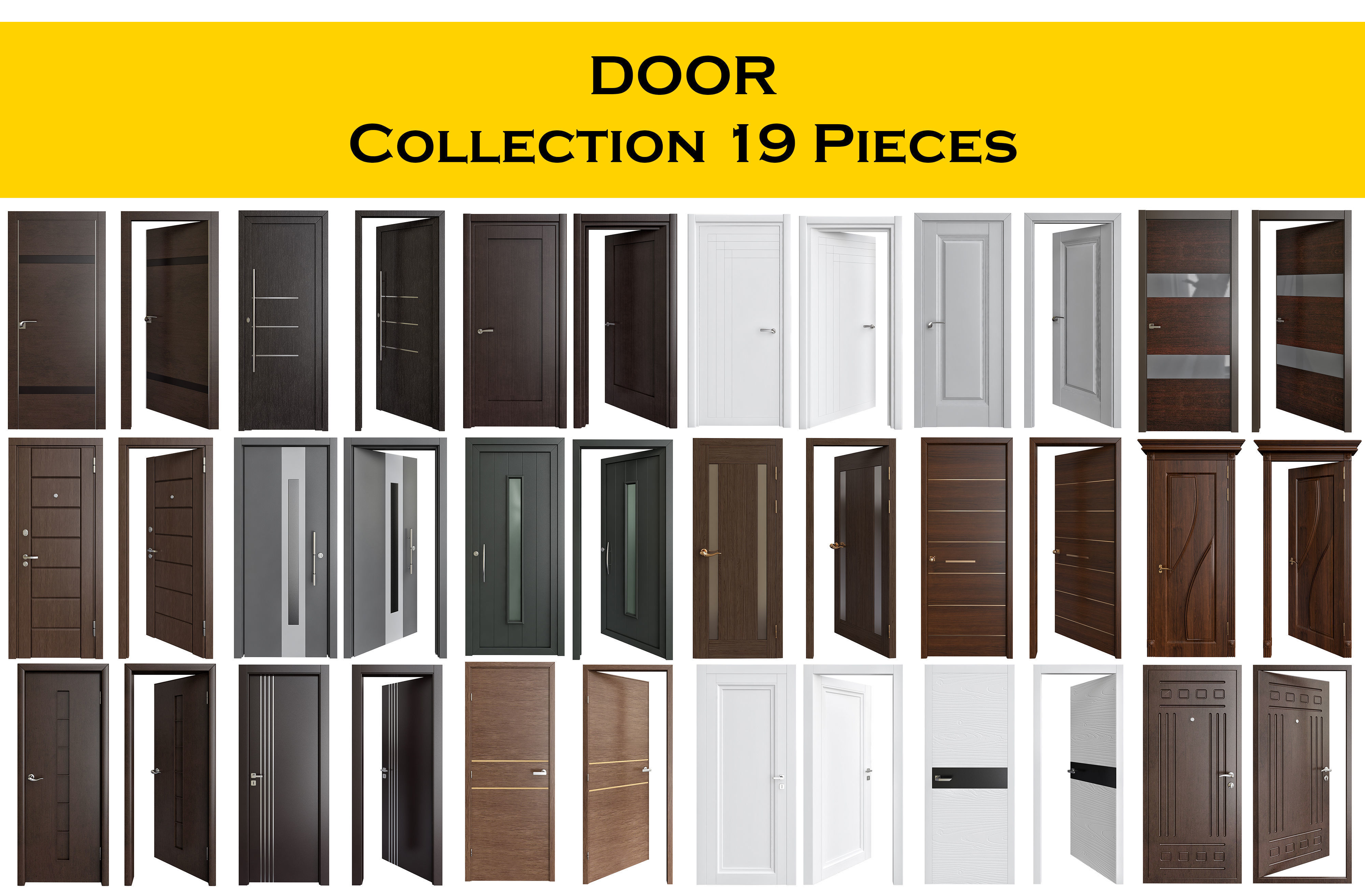 DOOR Collection 19 pieces 3d model 3D model | CGTrader
