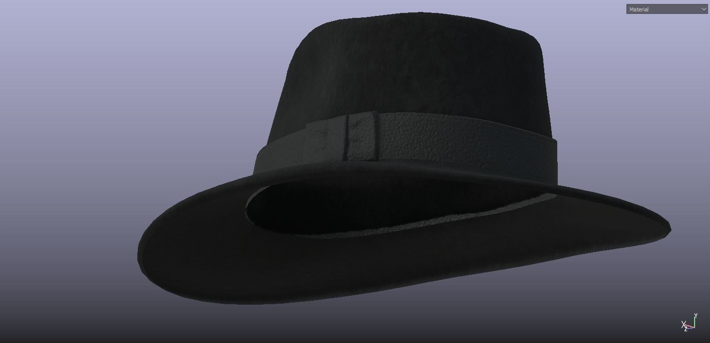 3D model PBR Black Stylish Fedora Hat VR / AR / low-poly | CGTrader