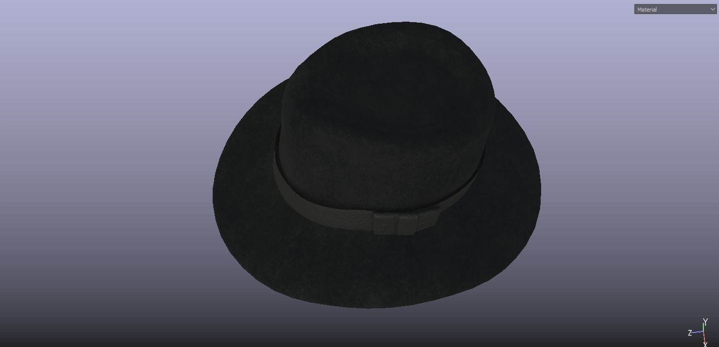 3D model PBR Black Stylish Fedora Hat VR / AR / low-poly | CGTrader