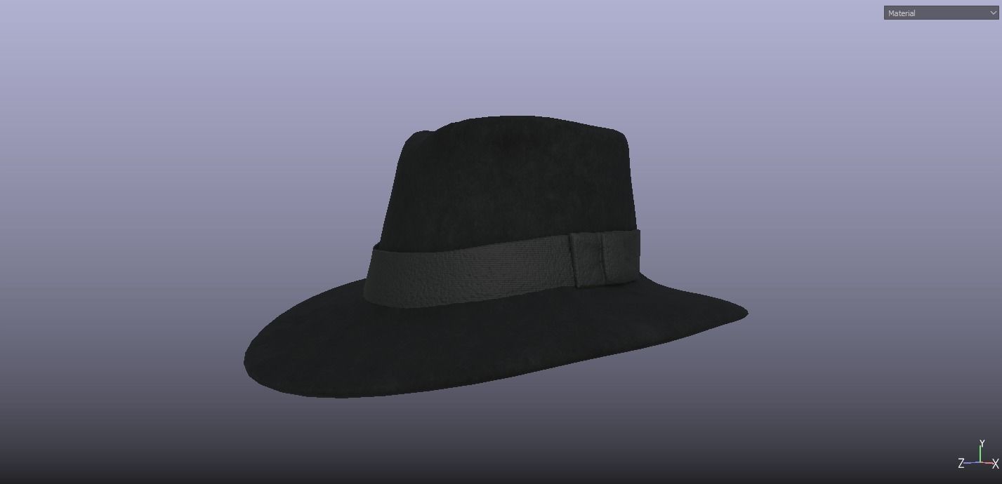 3D model PBR Black Stylish Fedora Hat VR / AR / low-poly | CGTrader