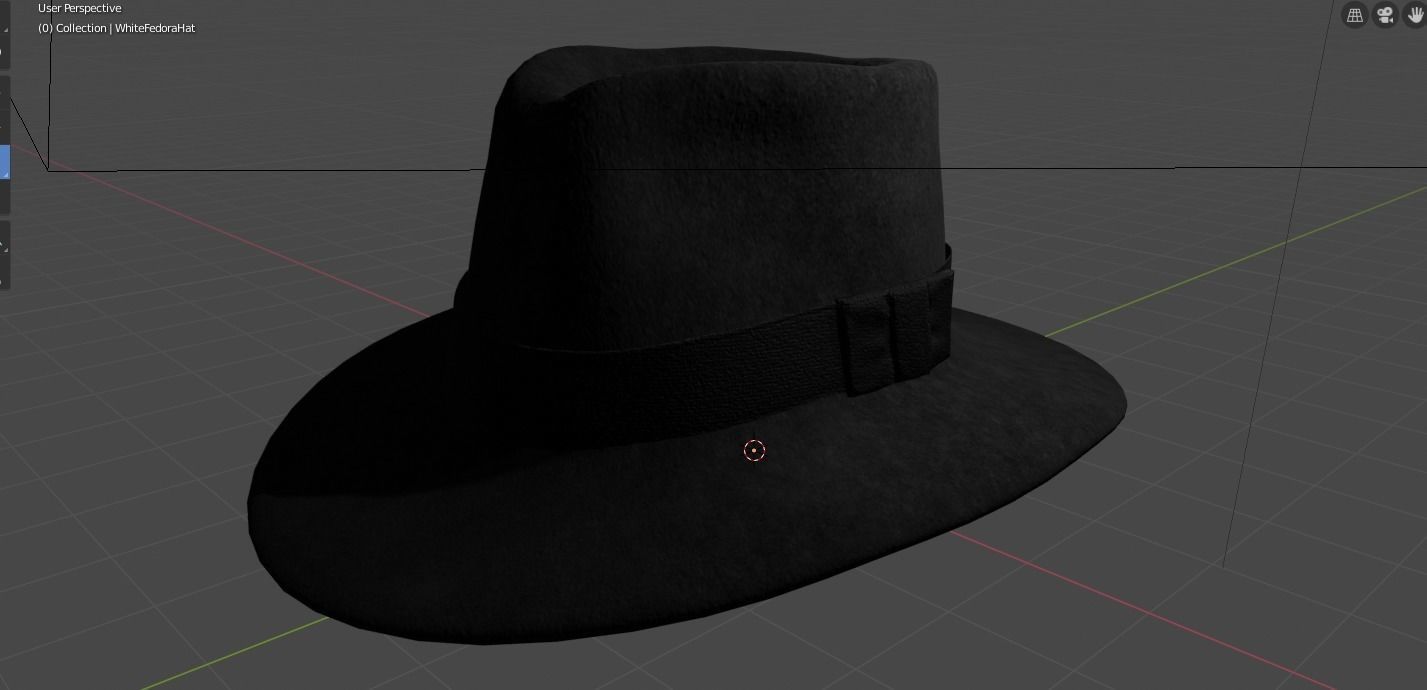 3D model PBR Black Stylish Fedora Hat VR / AR / low-poly | CGTrader