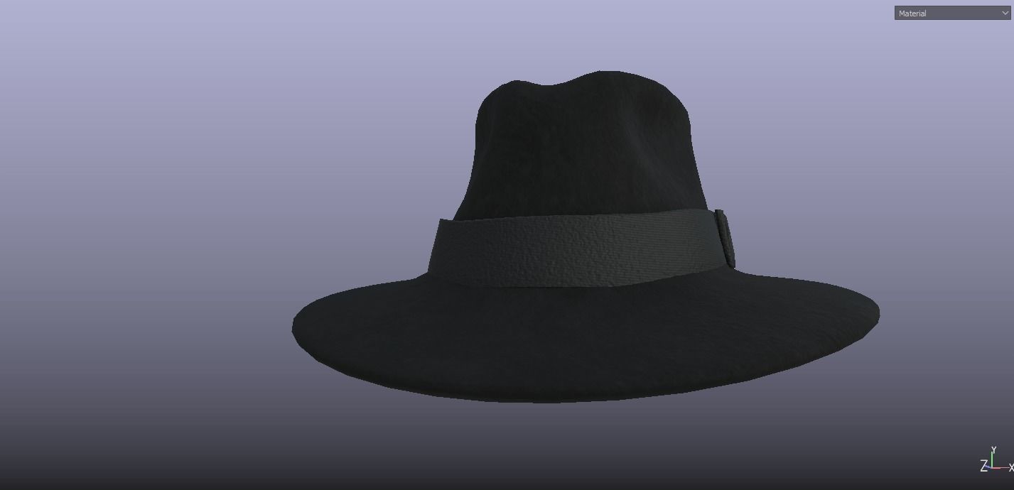 3D model PBR Black Stylish Fedora Hat VR / AR / low-poly | CGTrader