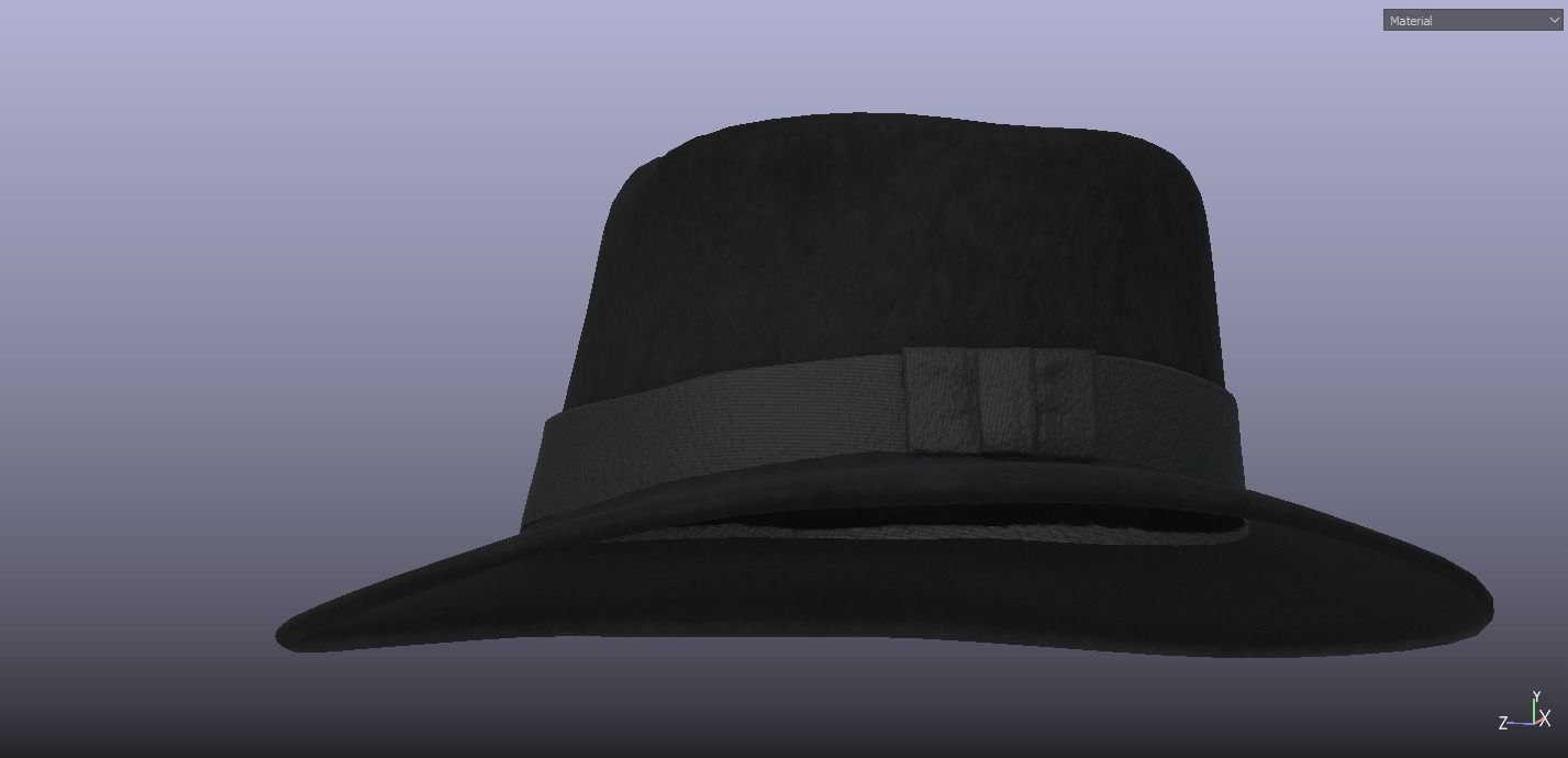 3D model PBR Black Stylish Fedora Hat VR / AR / low-poly | CGTrader