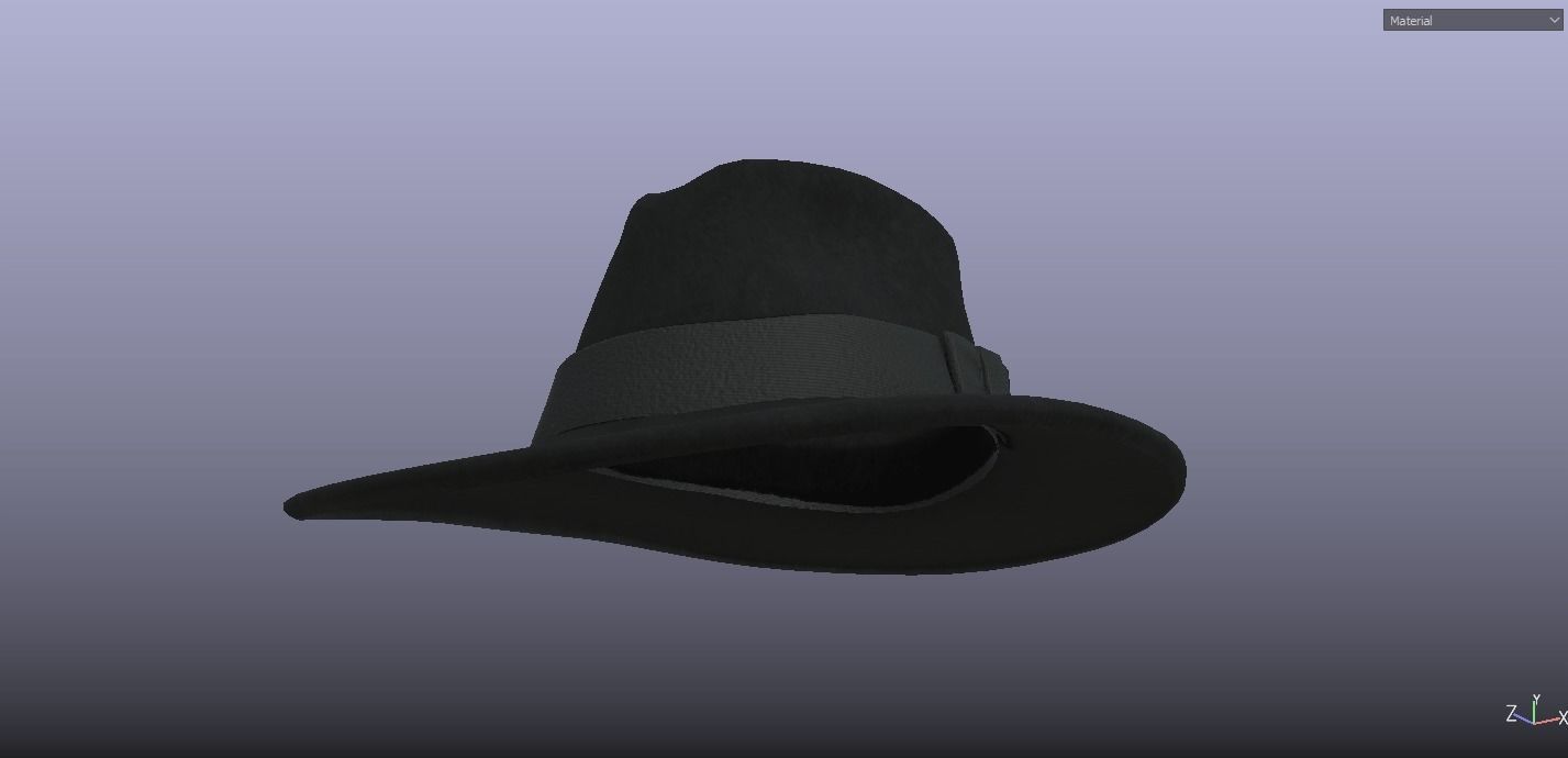 3D model PBR Black Stylish Fedora Hat VR / AR / low-poly | CGTrader