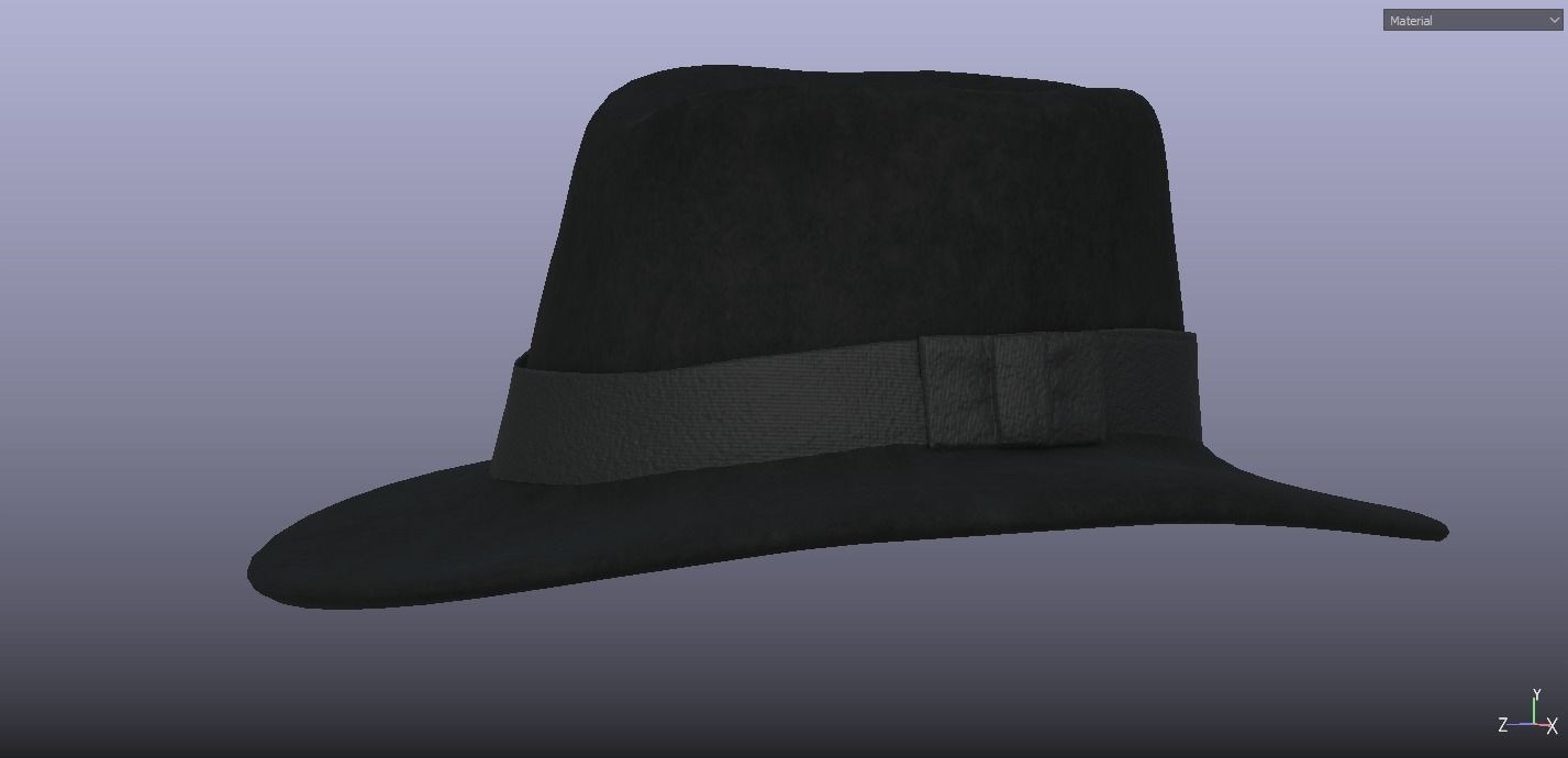 3D model PBR Black Stylish Fedora Hat VR / AR / low-poly | CGTrader