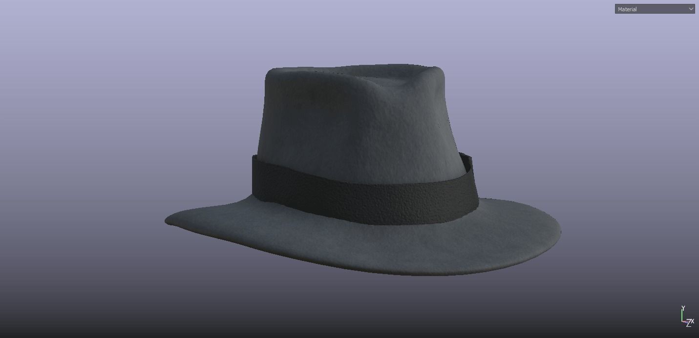 3D model Grey Color PBR Stylish Fedora Hat VR / AR / low-poly | CGTrader