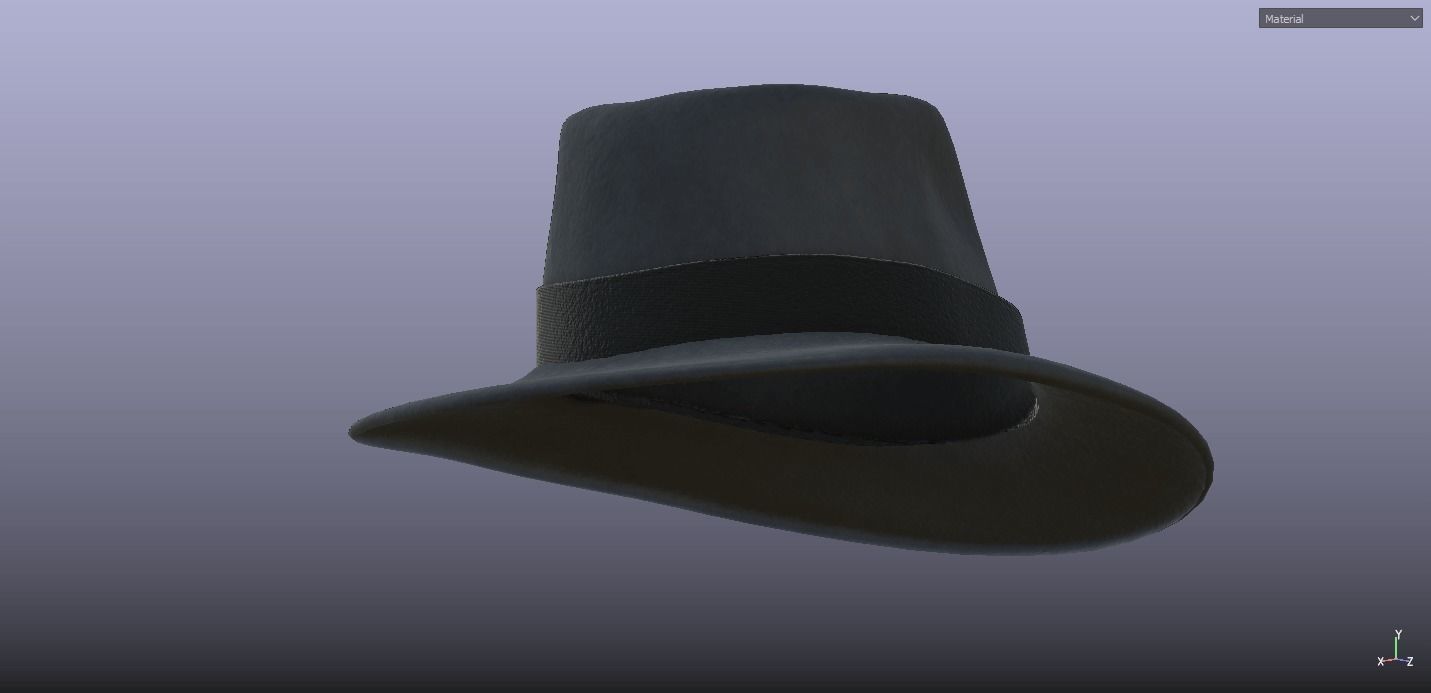 3D model Grey Color PBR Stylish Fedora Hat VR / AR / low-poly | CGTrader