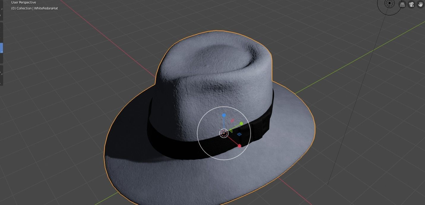 3D model Grey Color PBR Stylish Fedora Hat VR / AR / low-poly | CGTrader