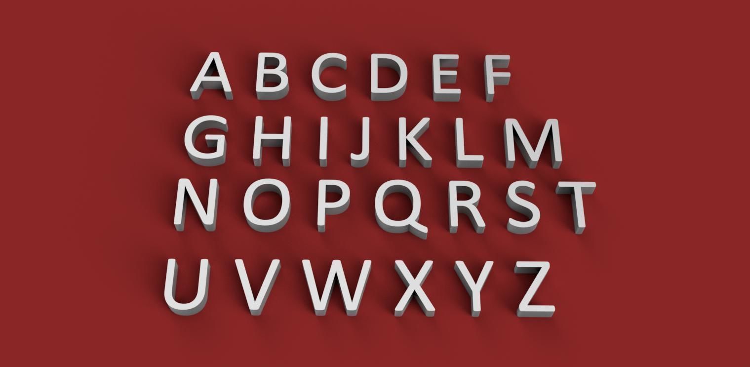 CALIBRI font uppercase and lowercase 3D Letters STL FILE 3D model 3D ...