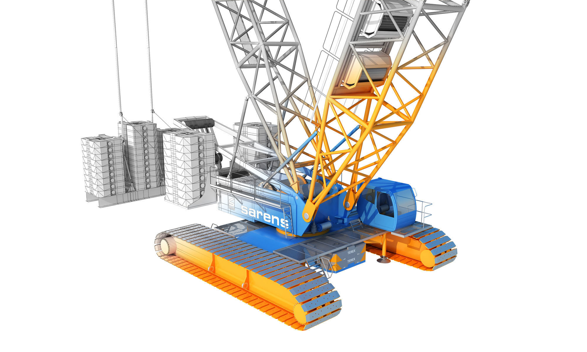 Sarens SL 3800 crane 3D model | CGTrader