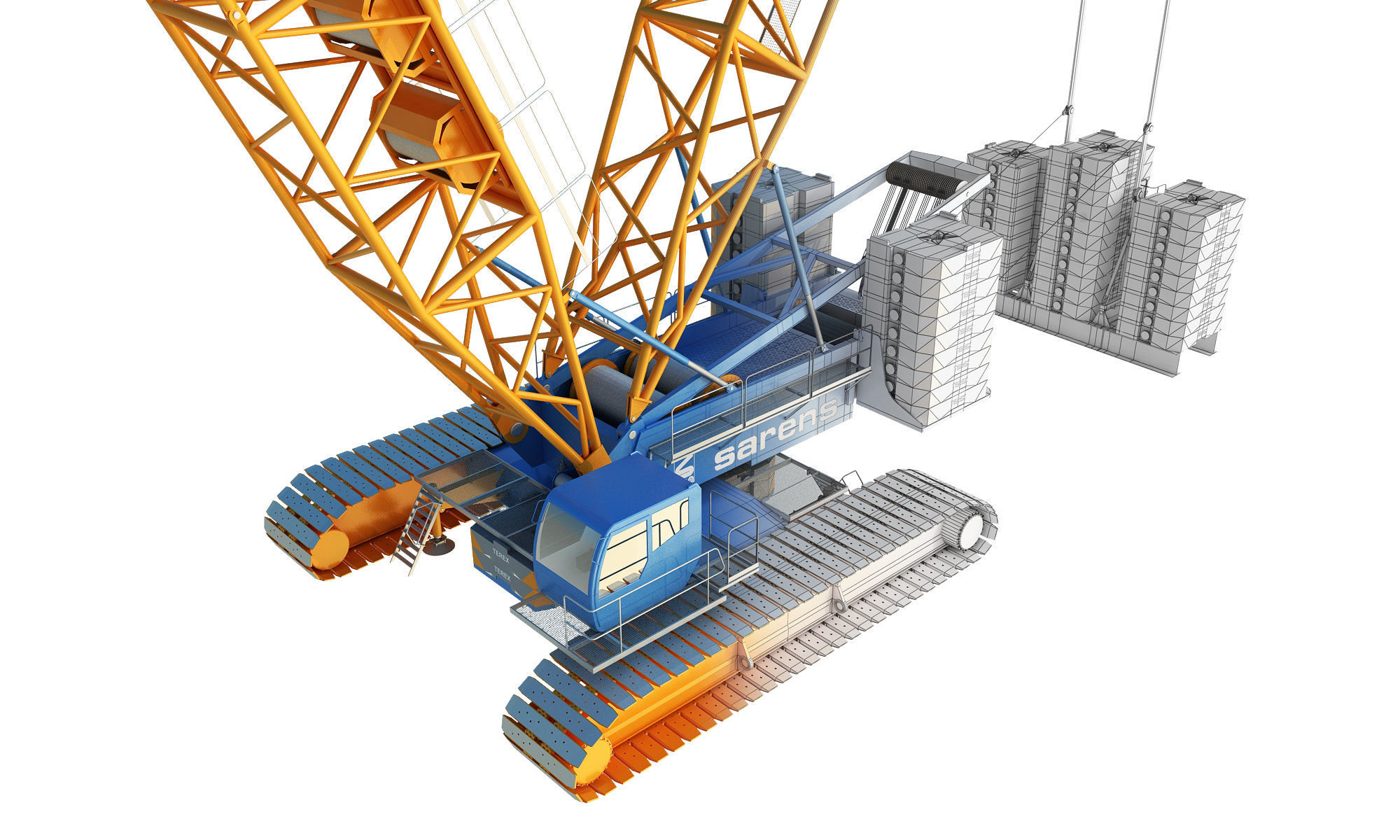 Sarens SL 3800 crane 3D model | CGTrader