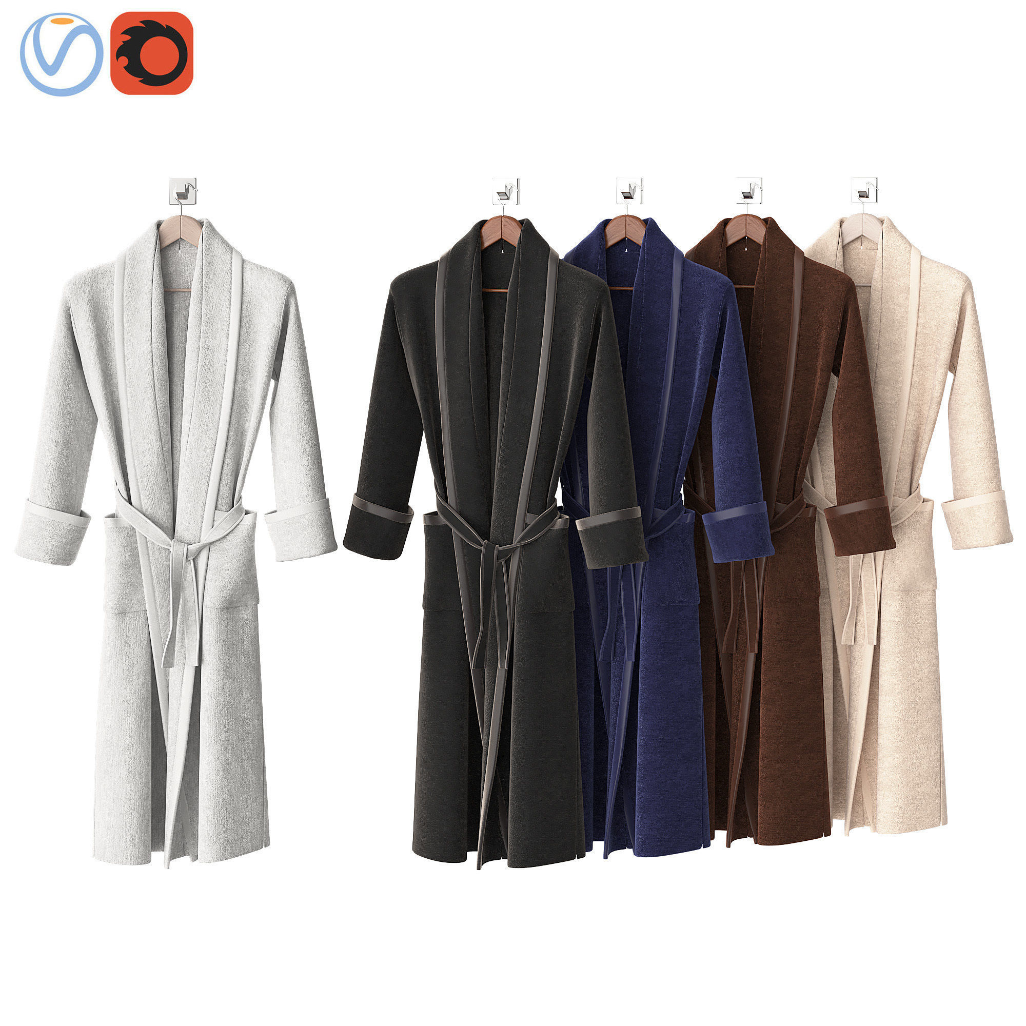 Bathrobe colors 3D model | CGTrader