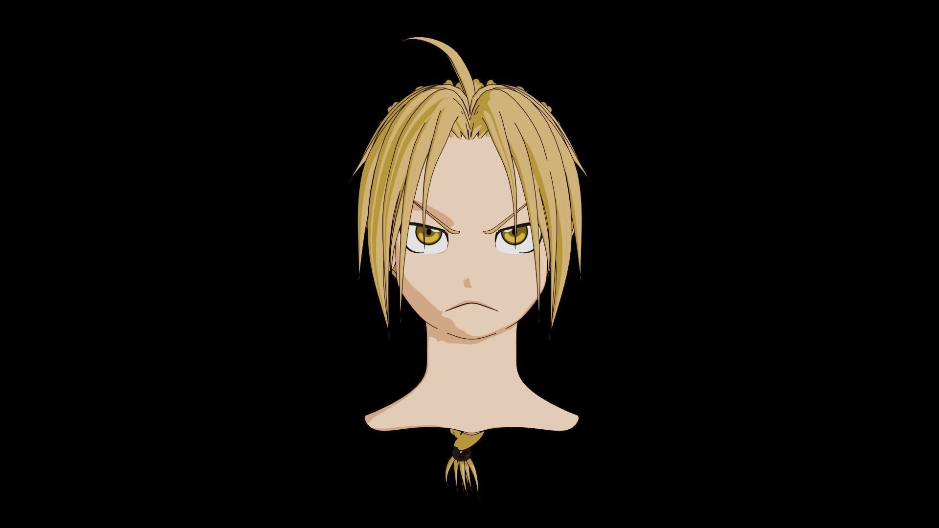 edward elric hairstyle 3D 3D model | CGTrader