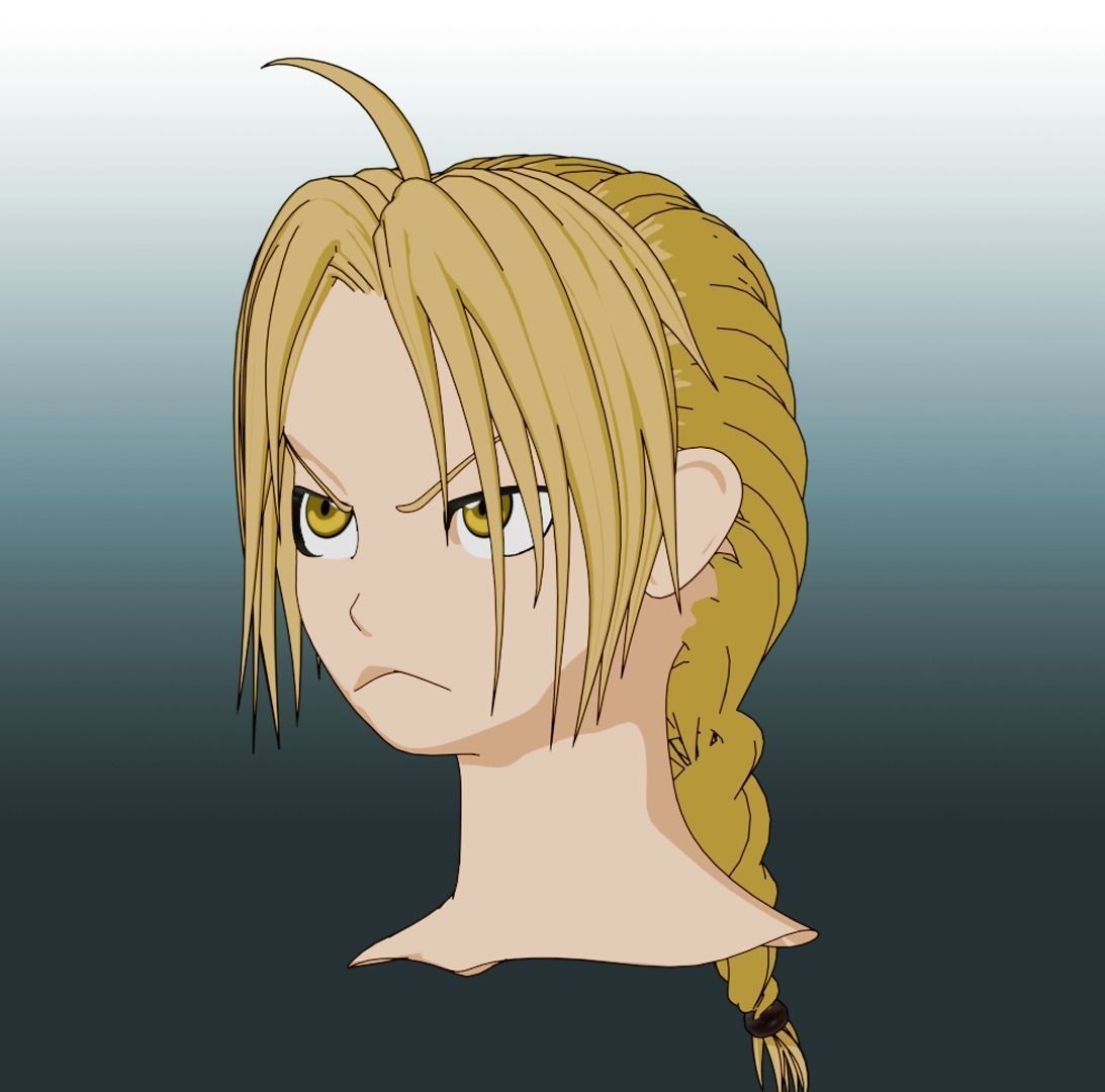 edward elric hairstyle 3D 3D model | CGTrader
