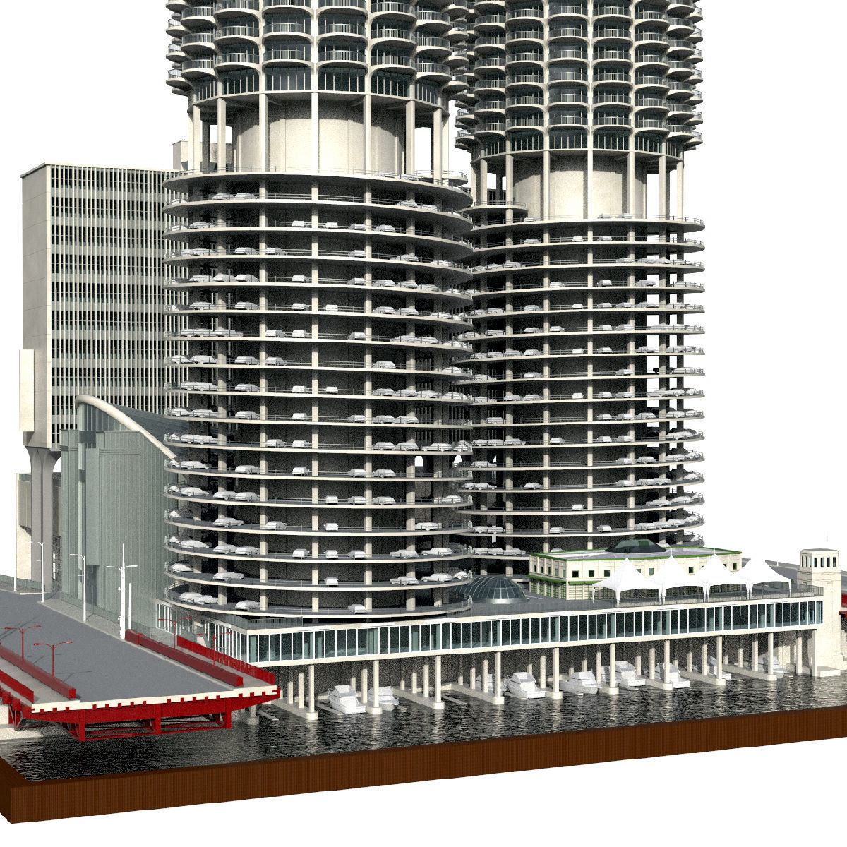 3D model Marina city Chicago VR / AR / low-poly | CGTrader