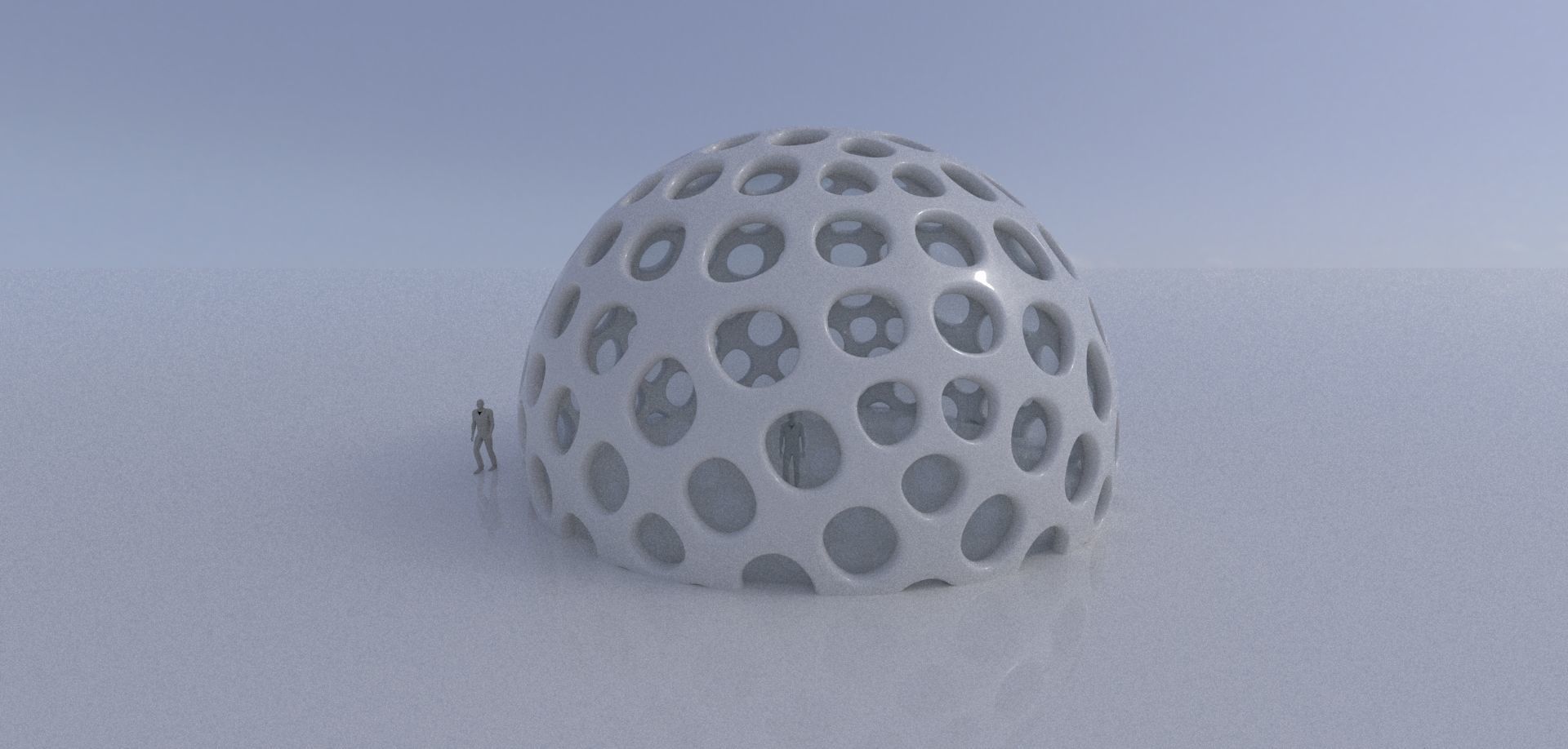 Geodesic Dome Like structure with round perforations 3D model | CGTrader