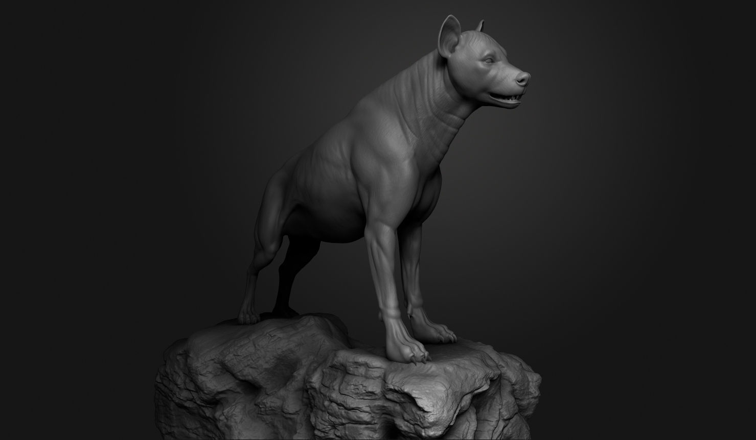 Hyena dog statue 3D model | CGTrader