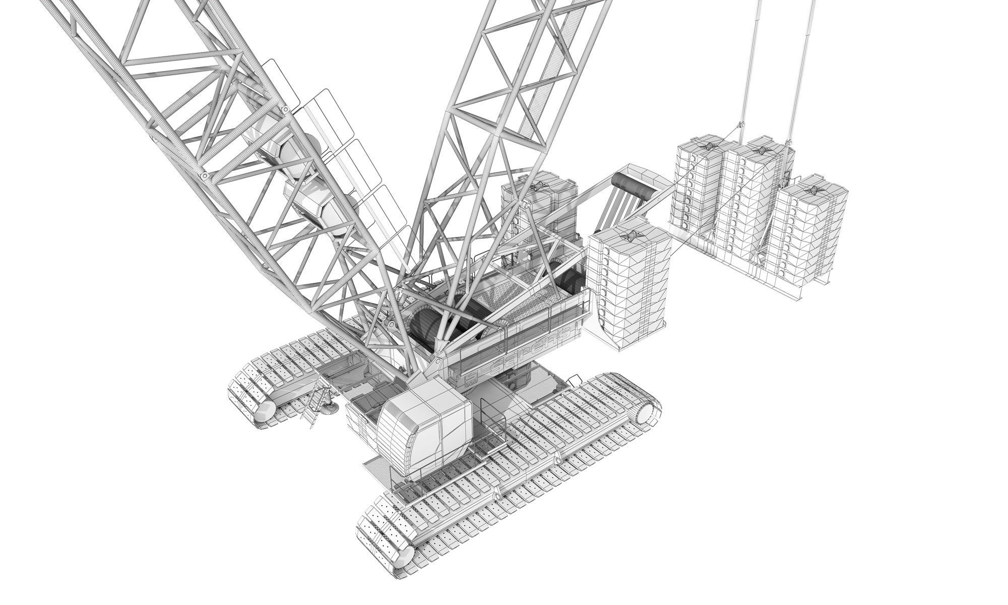 CRAWLER MINING CRANE 3D model | CGTrader