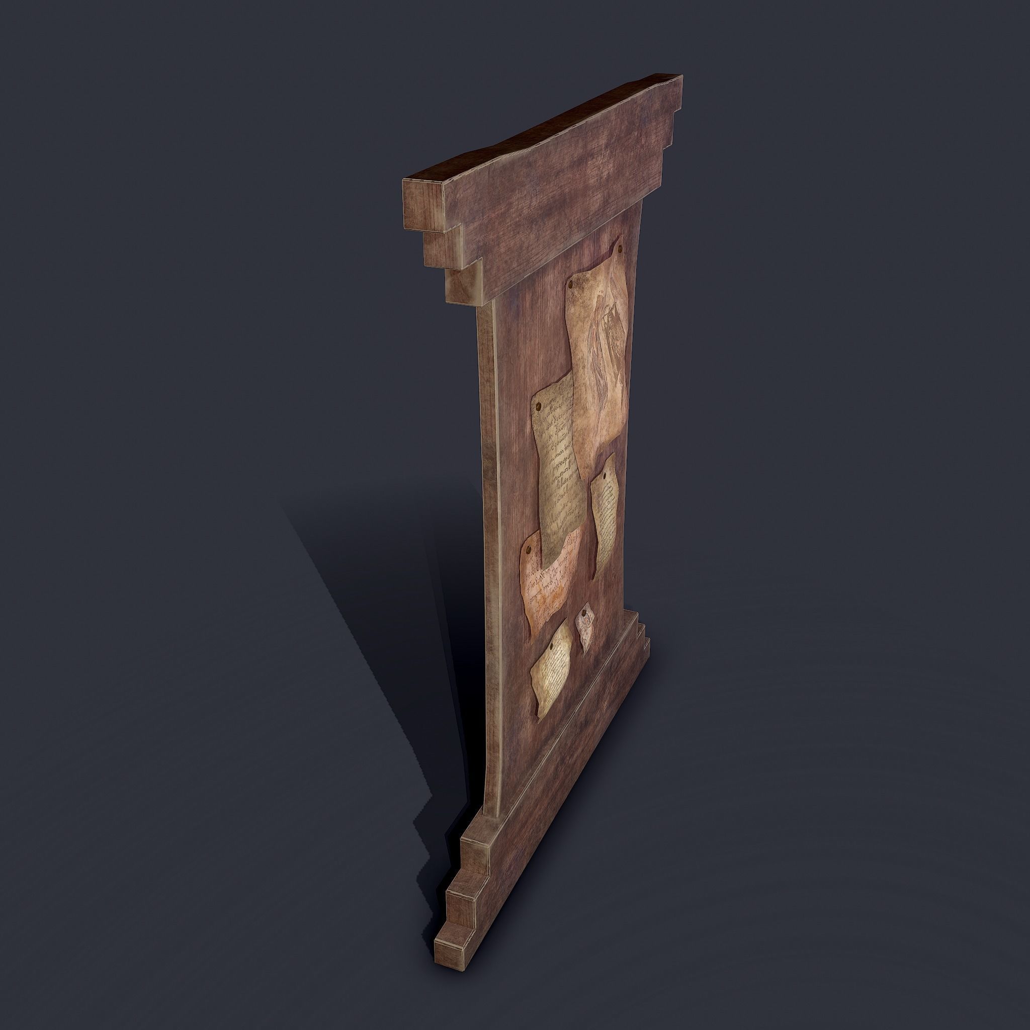 3D model Worn Medieval Notice Board VR / AR / low-poly | CGTrader