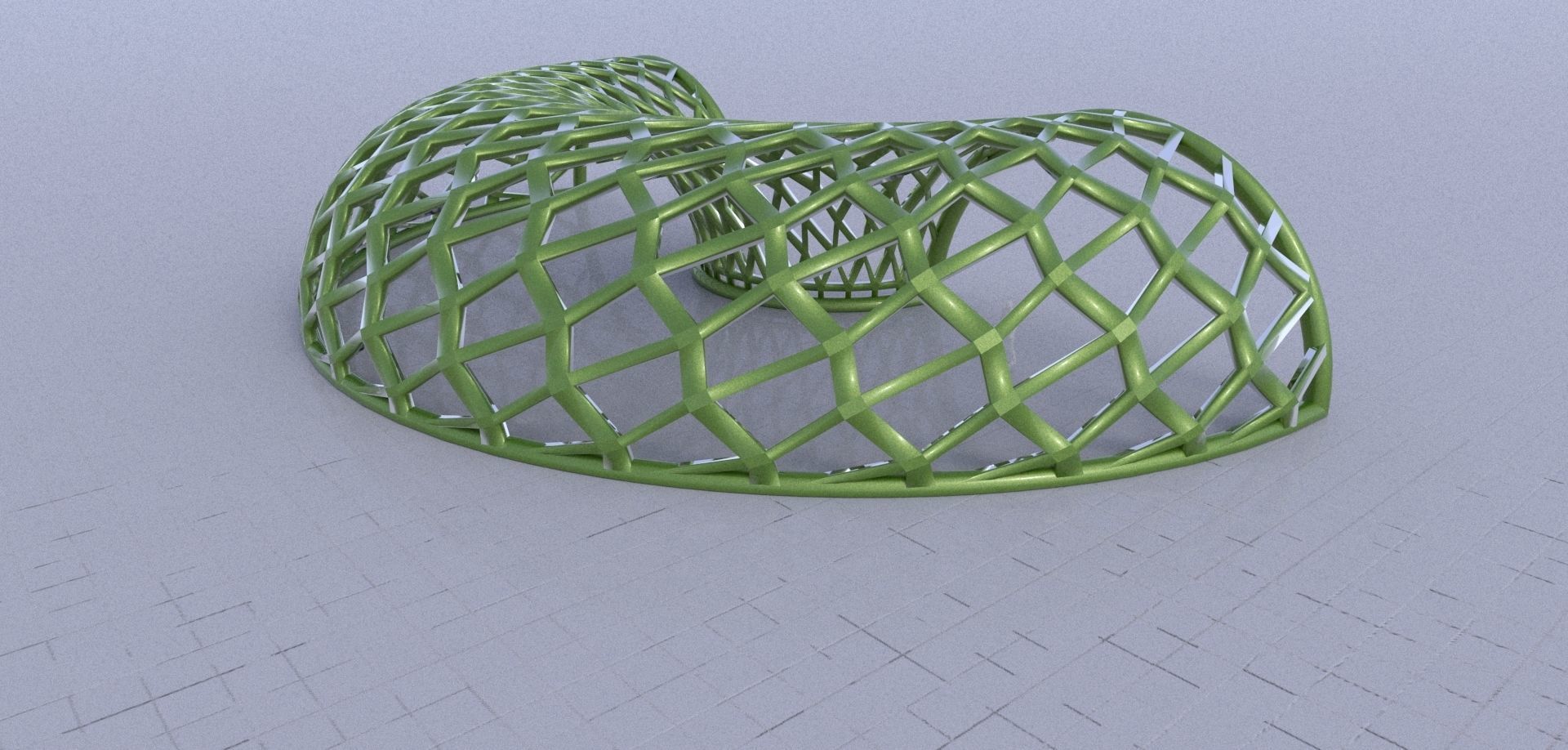 Half circle structure with open ends modern structure 3D model | CGTrader