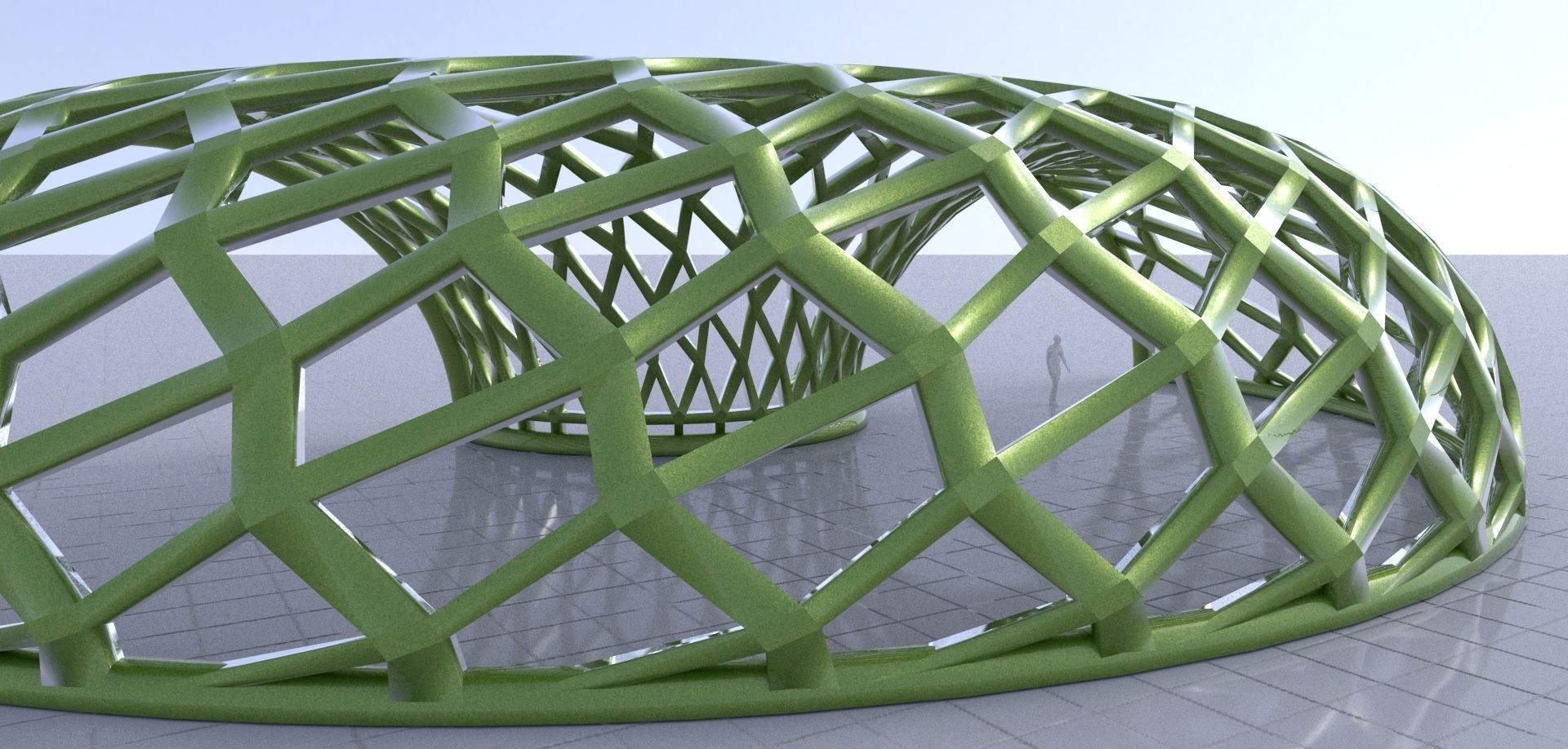 Half circle structure with open ends modern structure 3D model | CGTrader
