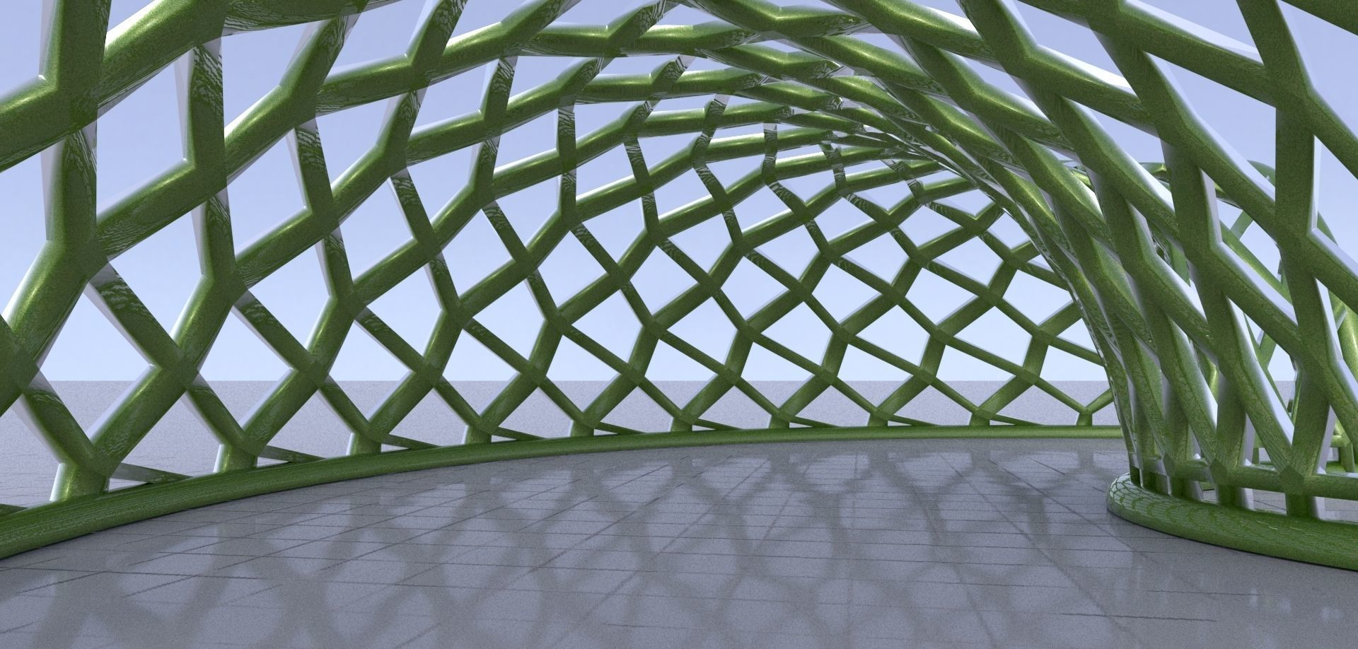Half circle structure with open ends modern structure 3D model | CGTrader