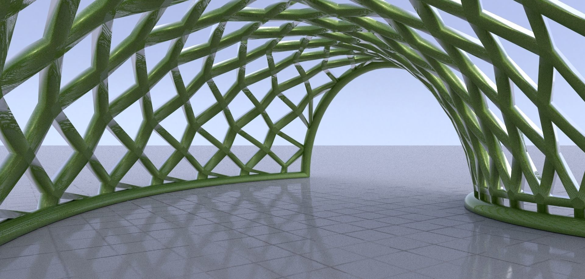 Half circle structure with open ends modern structure 3D model | CGTrader