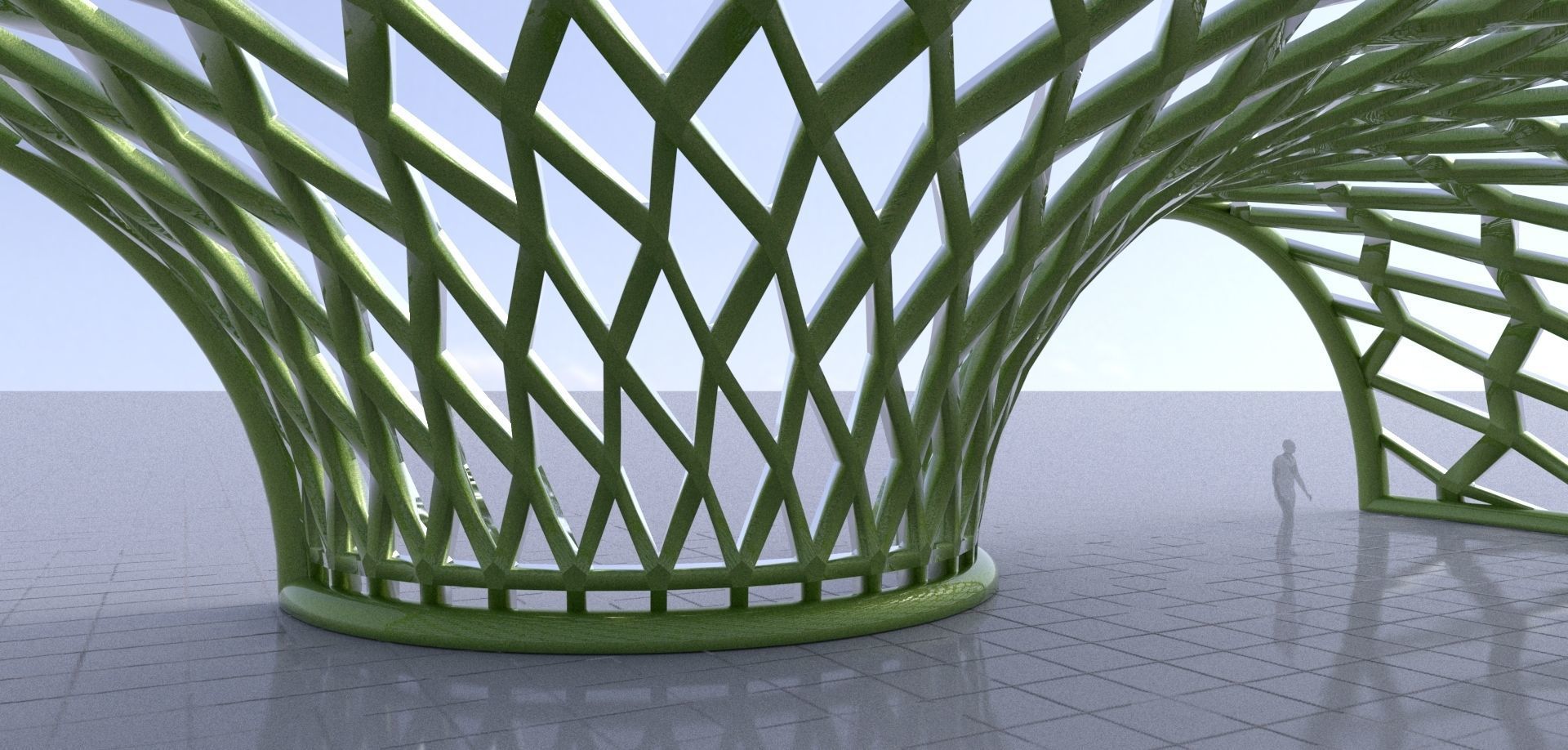 Half circle structure with open ends modern structure 3D model | CGTrader