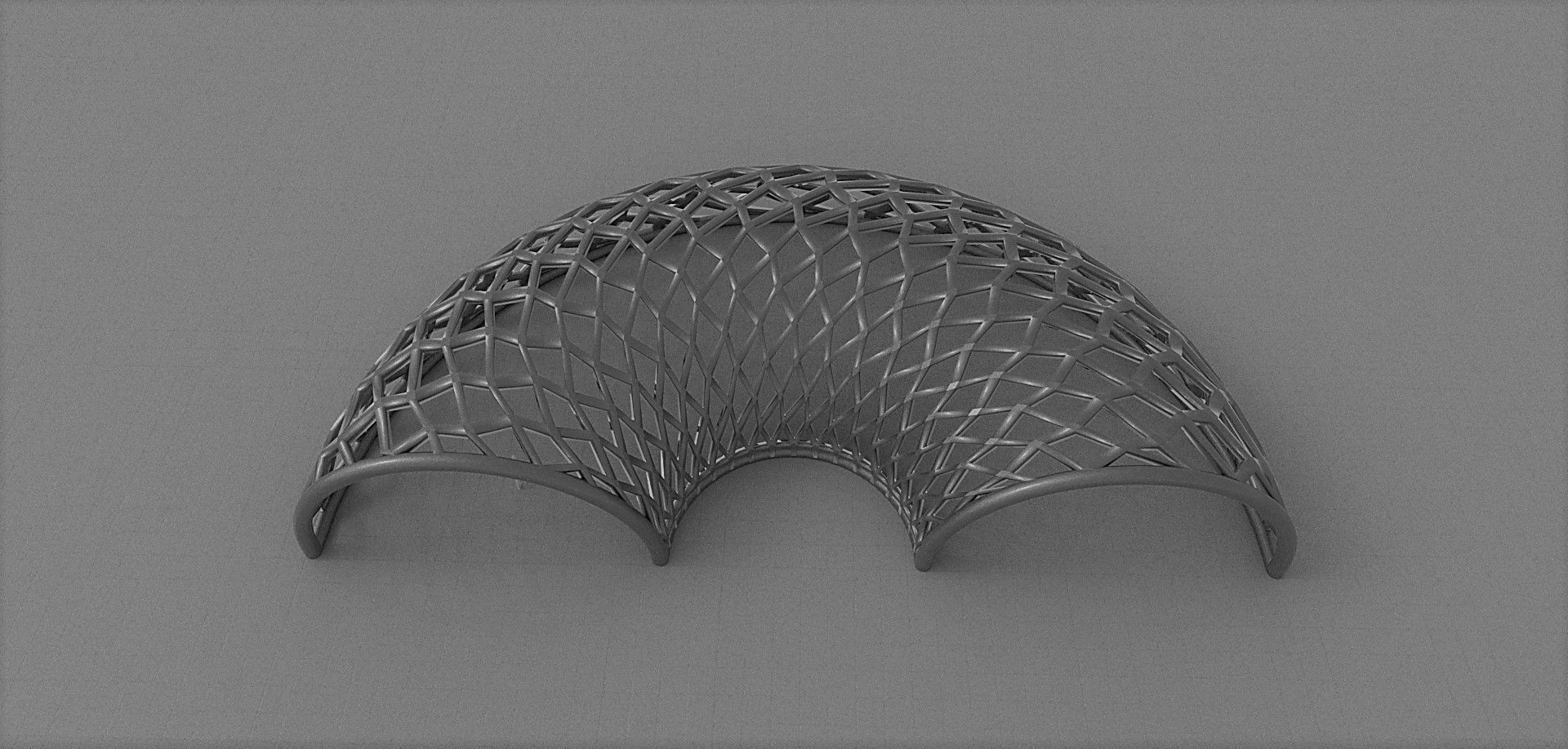 Half circle structure with open ends modern structure 3D model | CGTrader