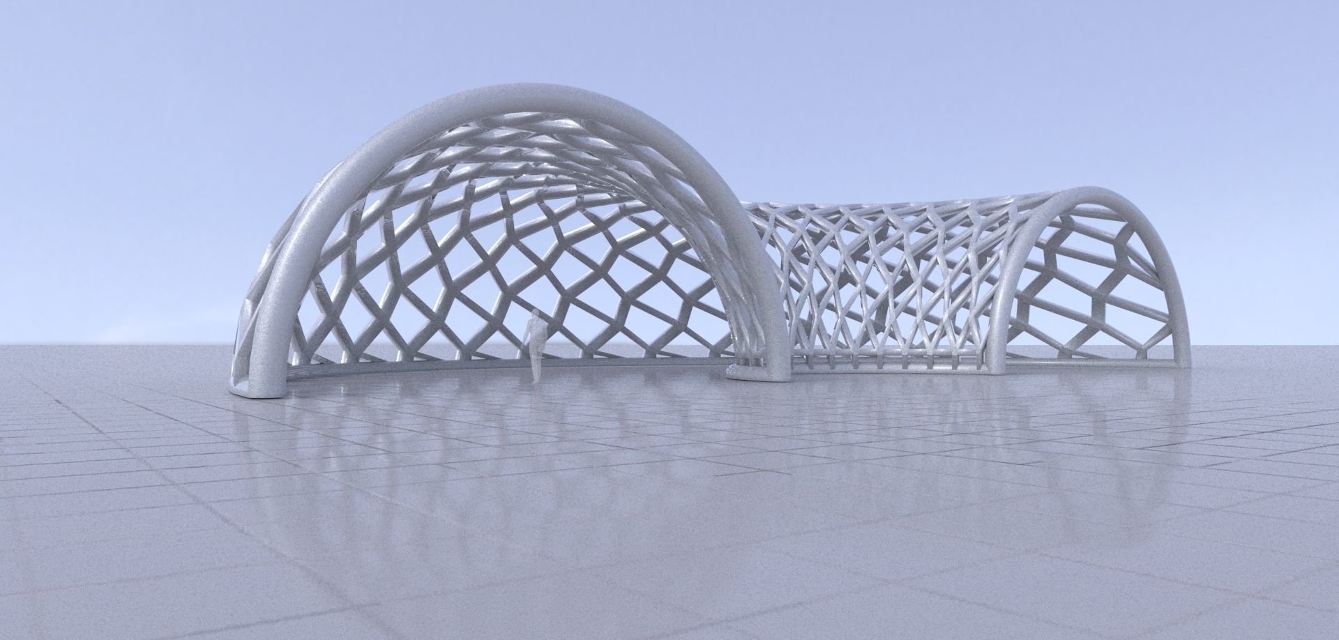 Half circle structure with open ends modern structure 3D model | CGTrader