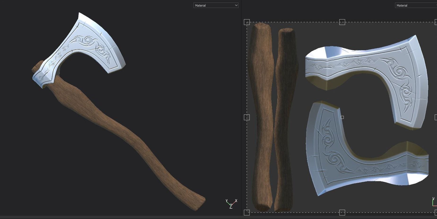 3d Model Axe Low Poly Vr Ar Low Poly Cgtrader 