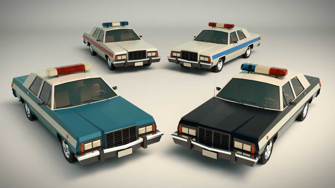 3D model Low Poly Police Car 02 VR / AR / low-poly | CGTrader