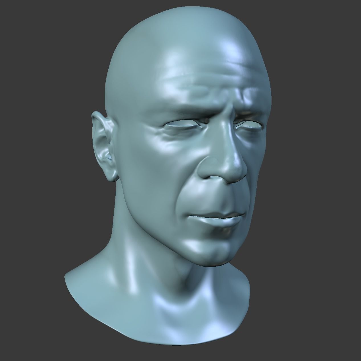 Bruce Willis face topology 3D model | CGTrader