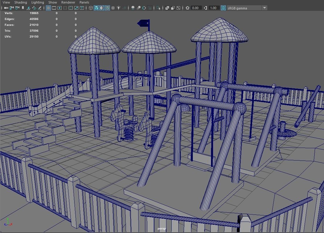3D model Simple Children Playground 01 VR / AR / low-poly | CGTrader