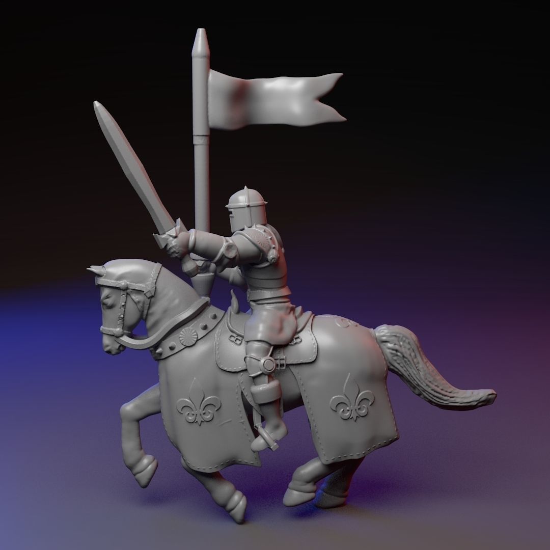 Mounted knight on a horse 3D model 3D printable | CGTrader