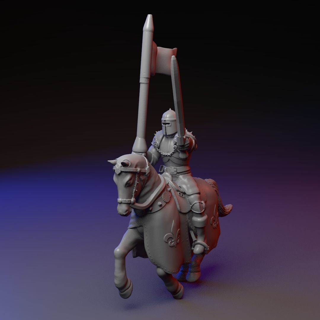 Mounted knight on a horse 3D model 3D printable | CGTrader