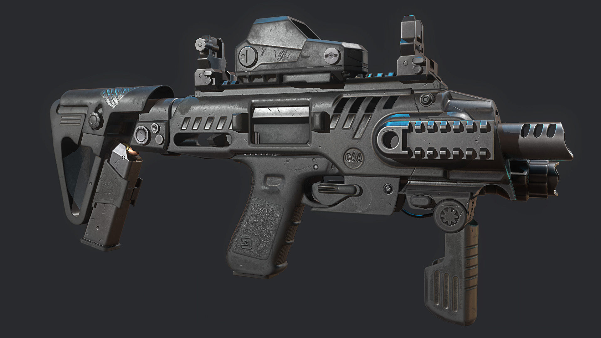 3D model Roni Carbine PBR VR / AR / low-poly | CGTrader