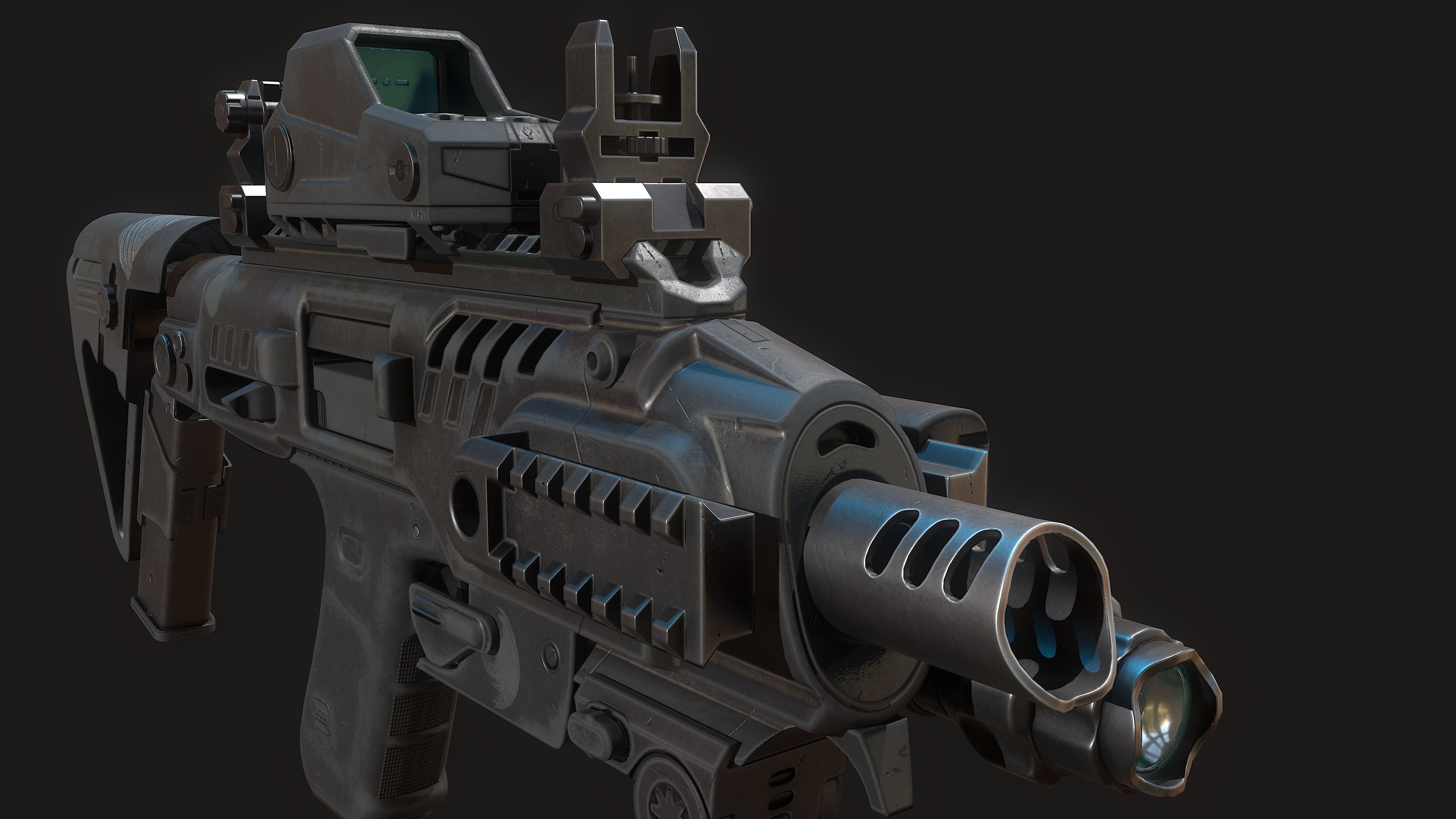 3D model Roni Carbine PBR VR / AR / low-poly | CGTrader