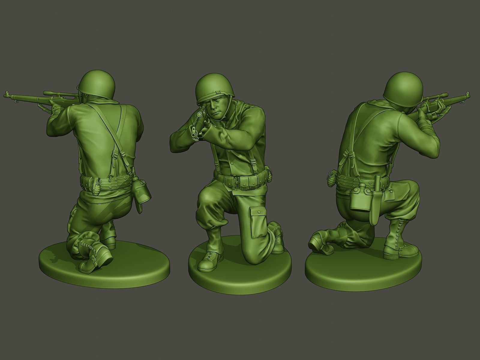 American soldier ww2 Shoot crouched A5 3D model 3D printable | CGTrader