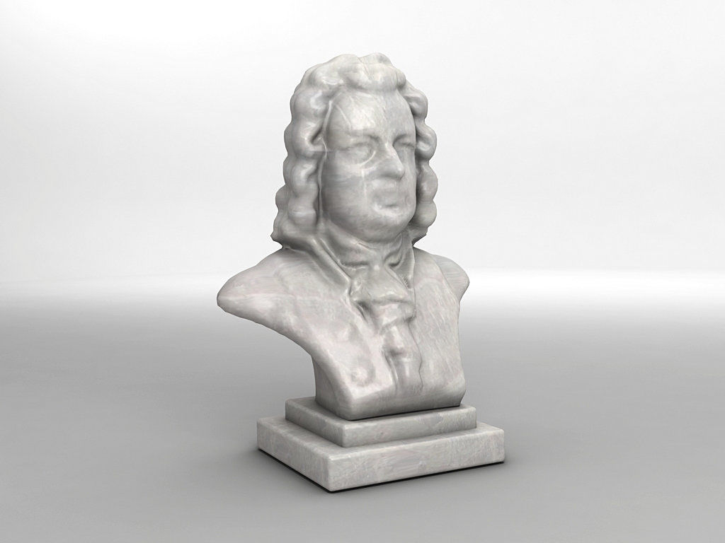 Sculpture Bust of Johann Sebastian Bach 3D model | CGTrader