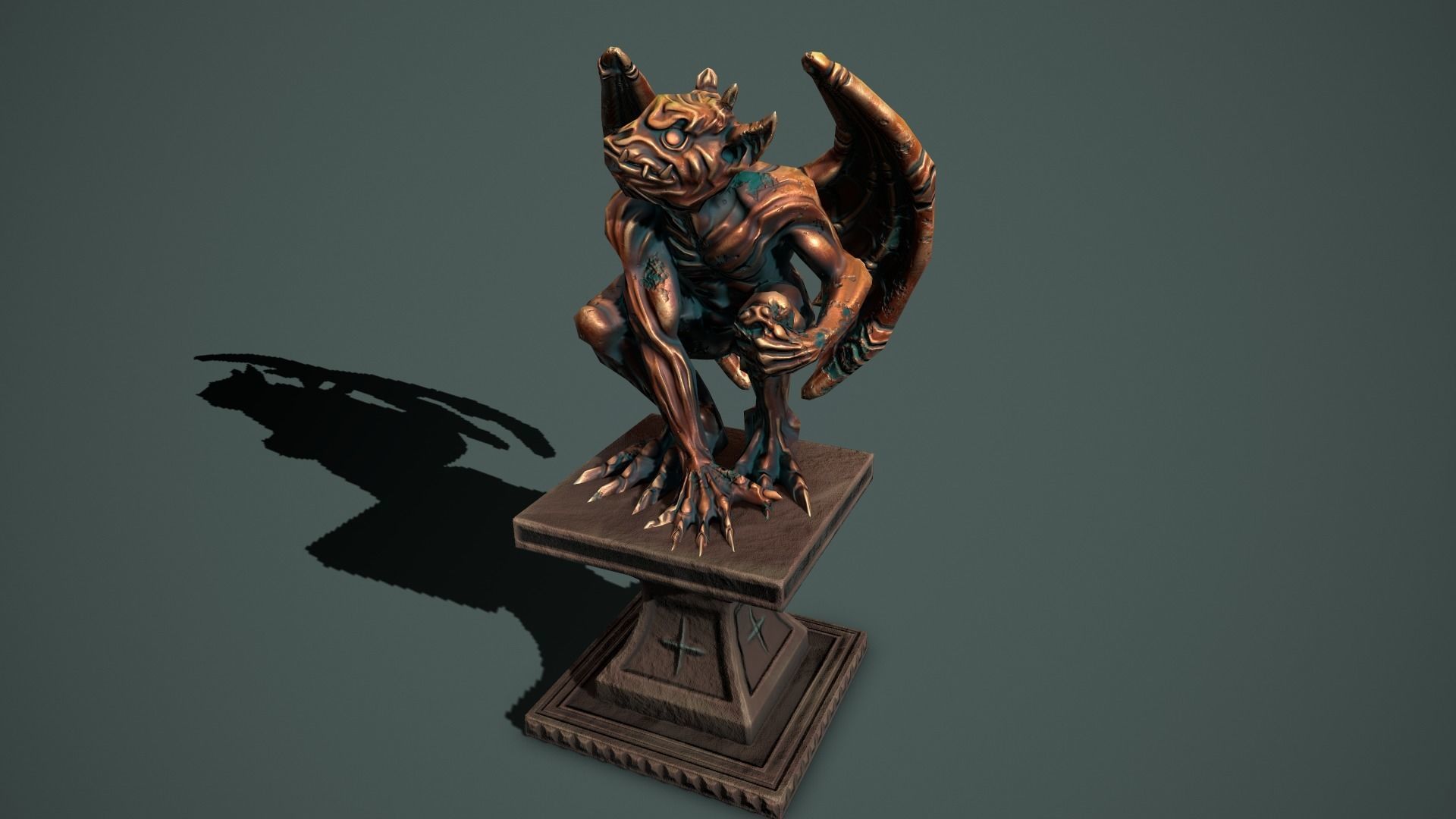 3D model Statue gargoyle VR / AR / low-poly | CGTrader