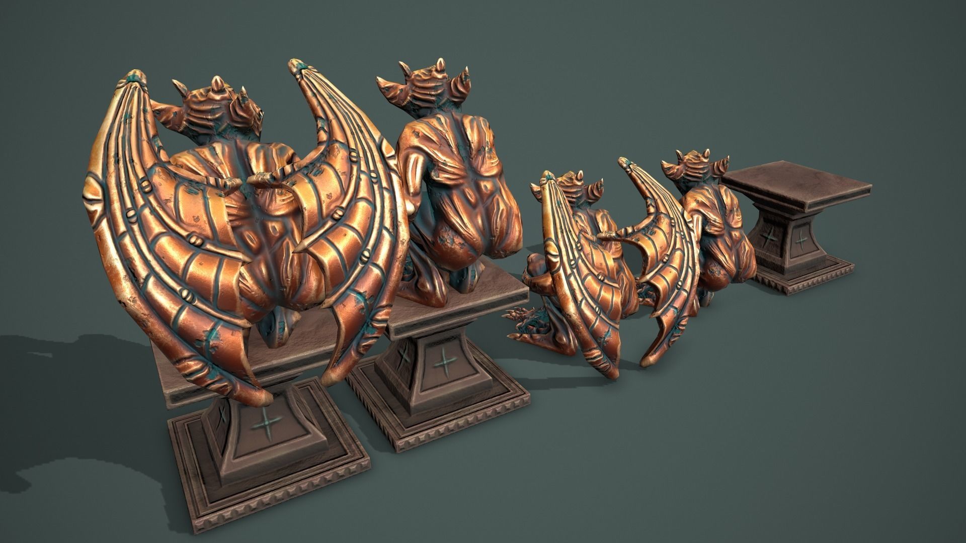 3D model Statue gargoyle VR / AR / low-poly | CGTrader