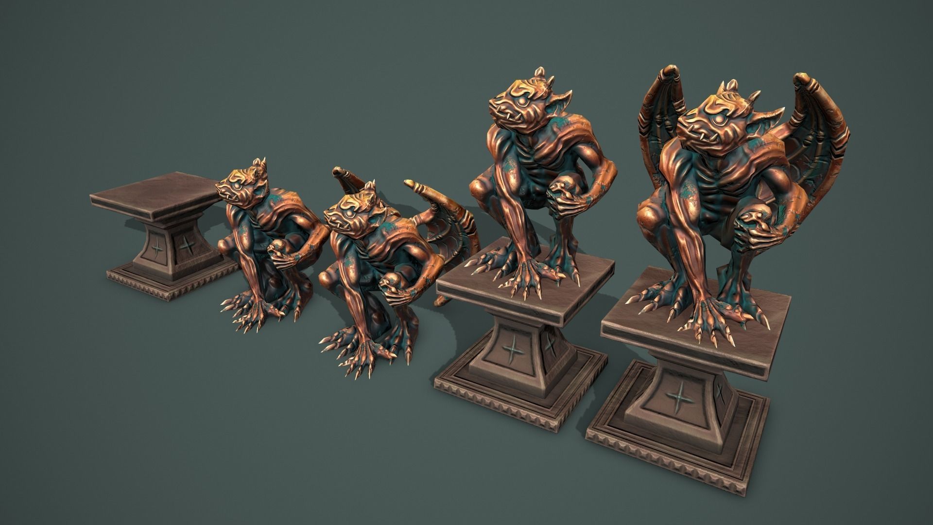 3D model Statue gargoyle VR / AR / low-poly | CGTrader