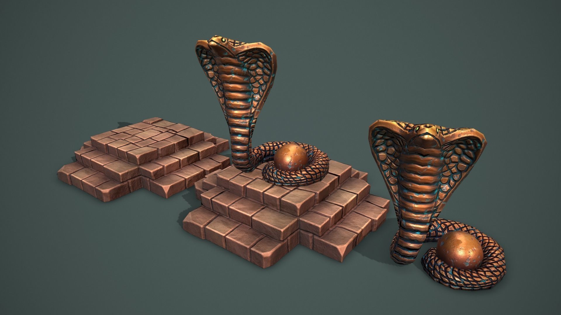 3D model Statue snake VR / AR / low-poly | CGTrader