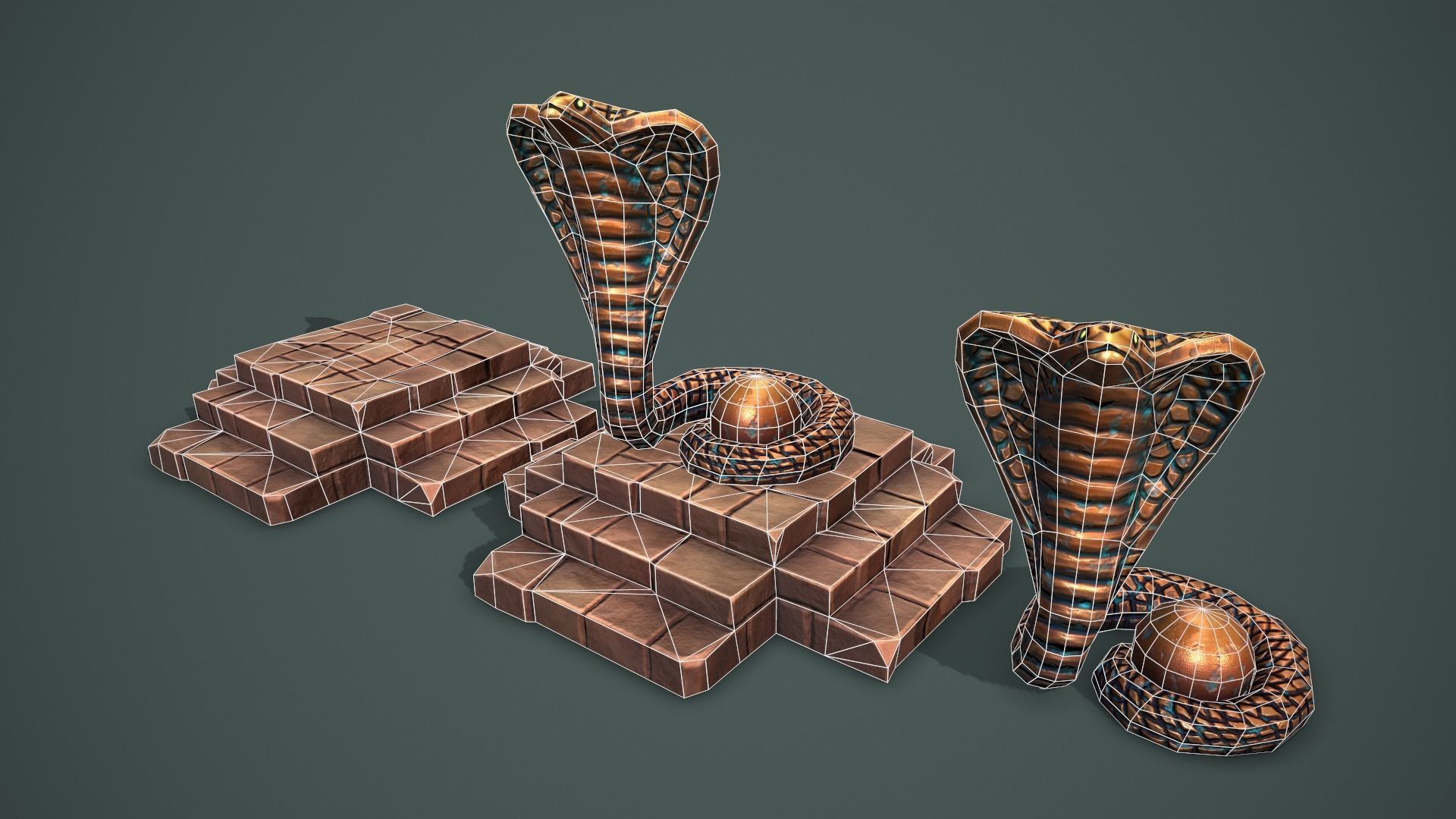 3D model Statue snake VR / AR / low-poly | CGTrader